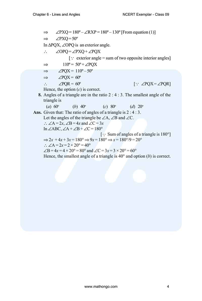 NCERT Exemplar for Class 9 Maths Chapter 6 – MathonGo