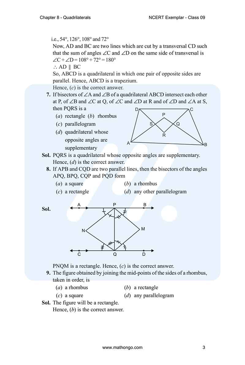 NCERT Exemplar for Class 9 Maths Chapter 8 – MathonGo