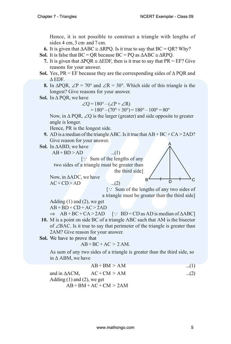NCERT Exemplar for Class 9 Maths Chapter 7 – MathonGo