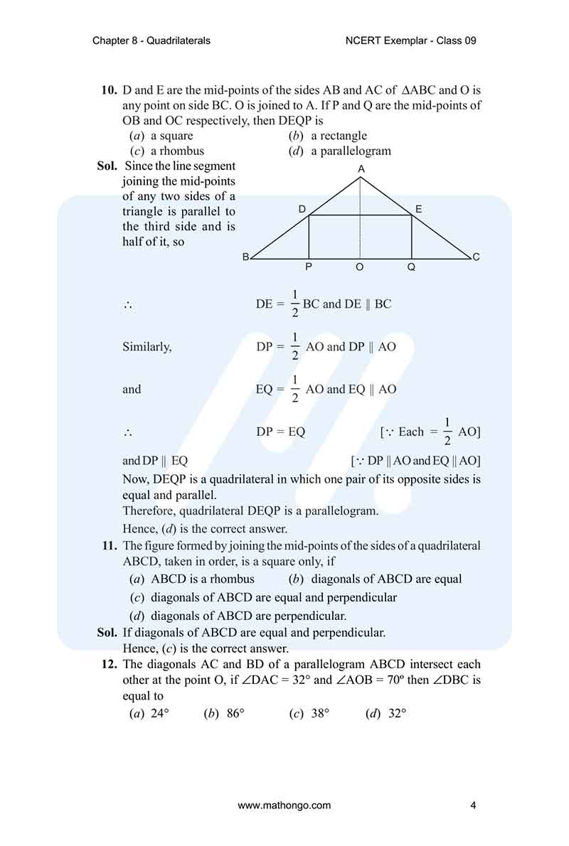 NCERT Exemplar for Class 9 Maths Chapter 8 – MathonGo