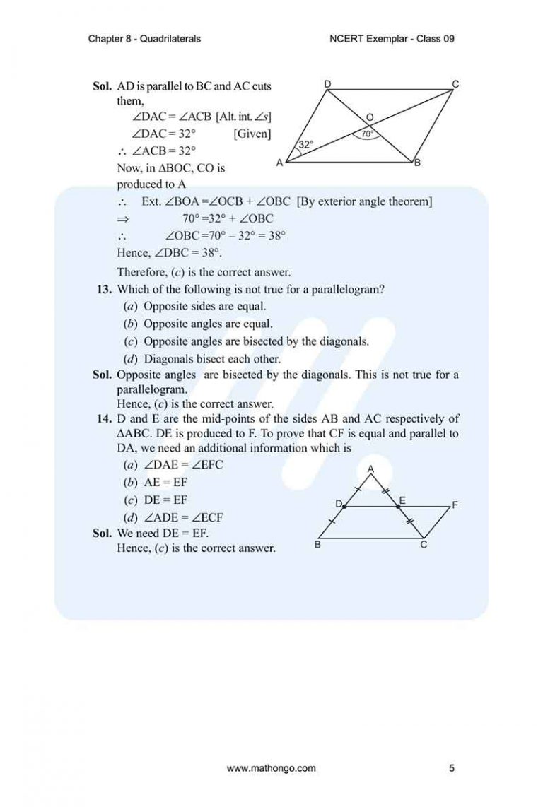 NCERT Exemplar for Class 9 Maths Chapter 8 – MathonGo