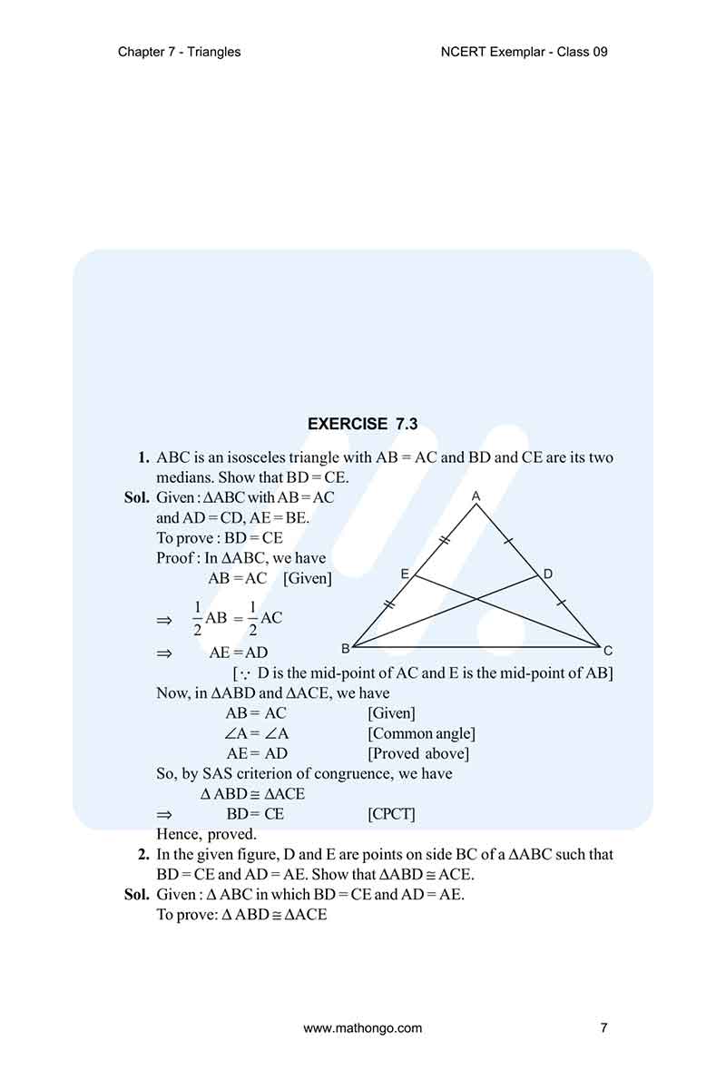 NCERT Exemplar for Class 9 Maths Chapter 7 – MathonGo