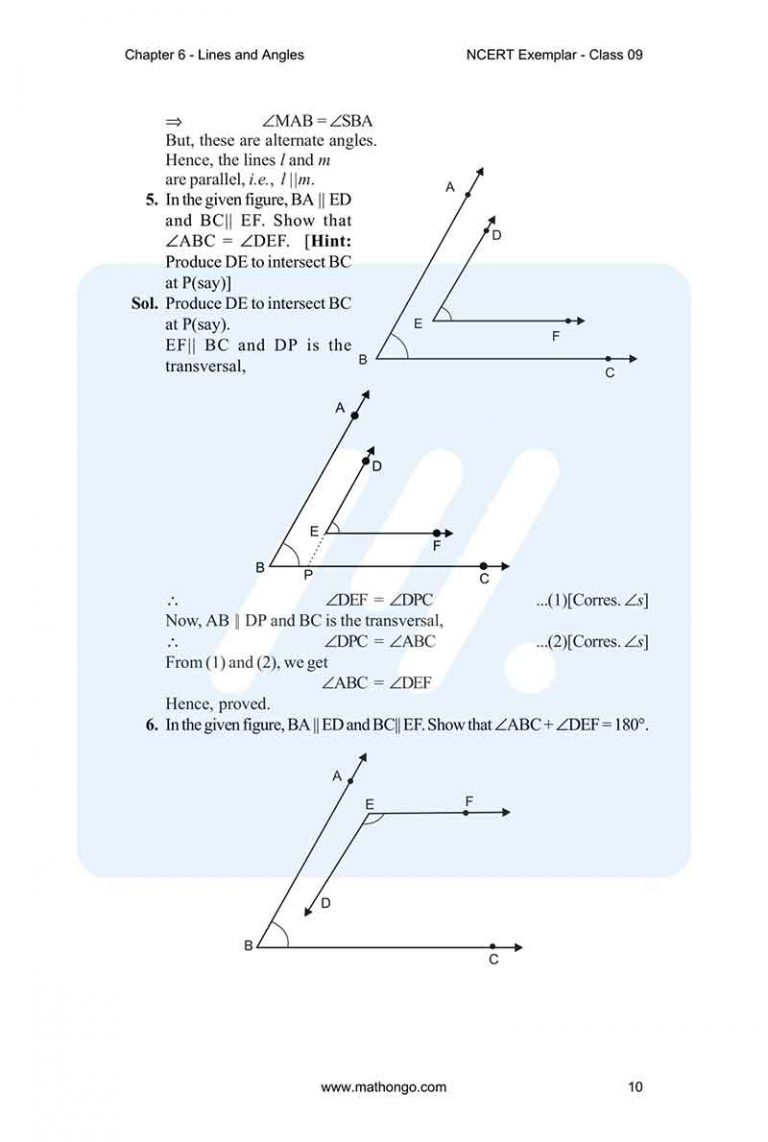 NCERT Exemplar for Class 9 Maths Chapter 6 – MathonGo