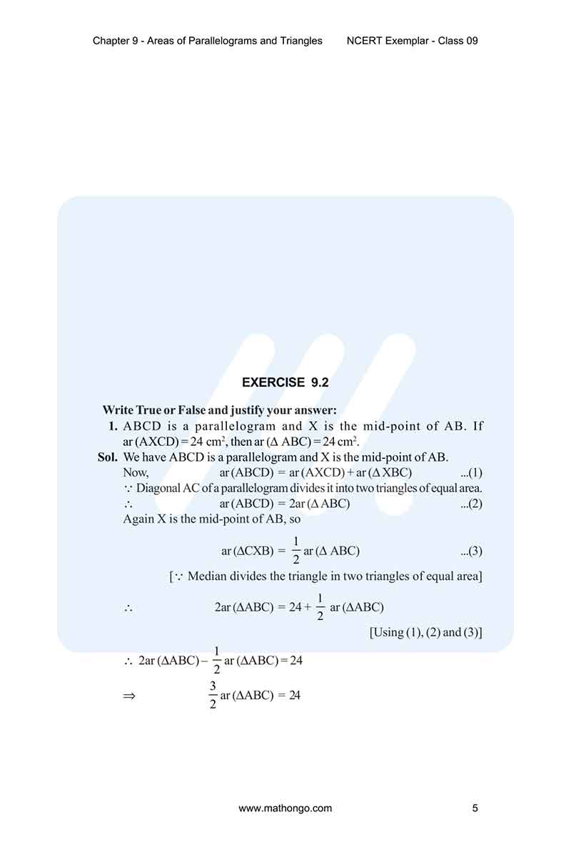NCERT Exemplar for Class 9 Maths Chapter 9 – MathonGo
