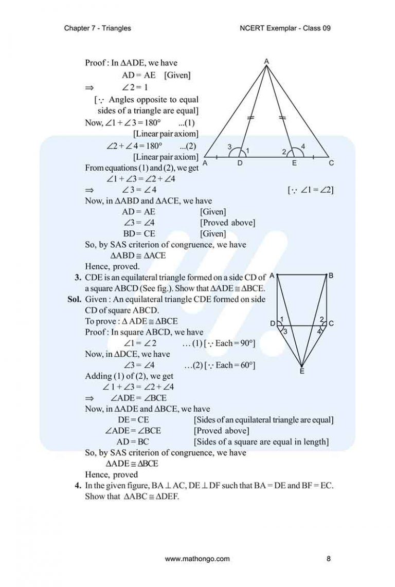 NCERT Exemplar for Class 9 Maths Chapter 7 – MathonGo