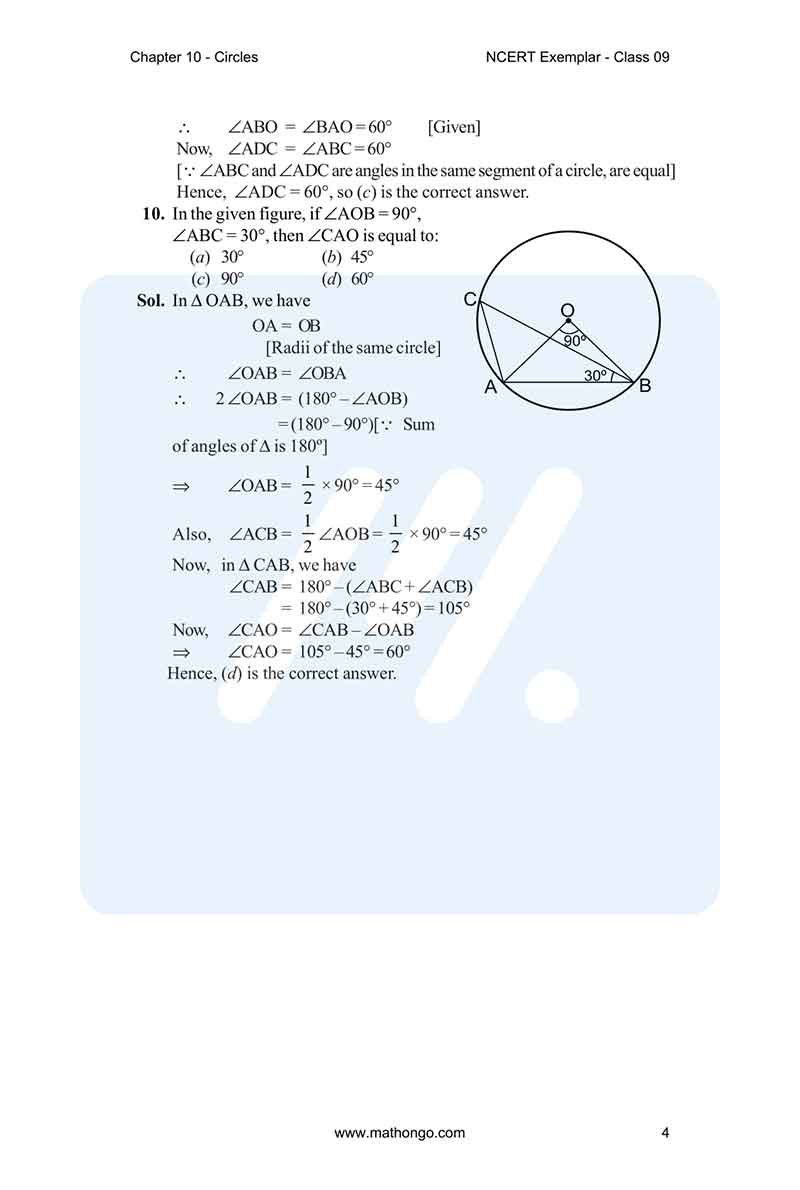NCERT Exemplar for Class 9 Maths Chapter 10 – MathonGo