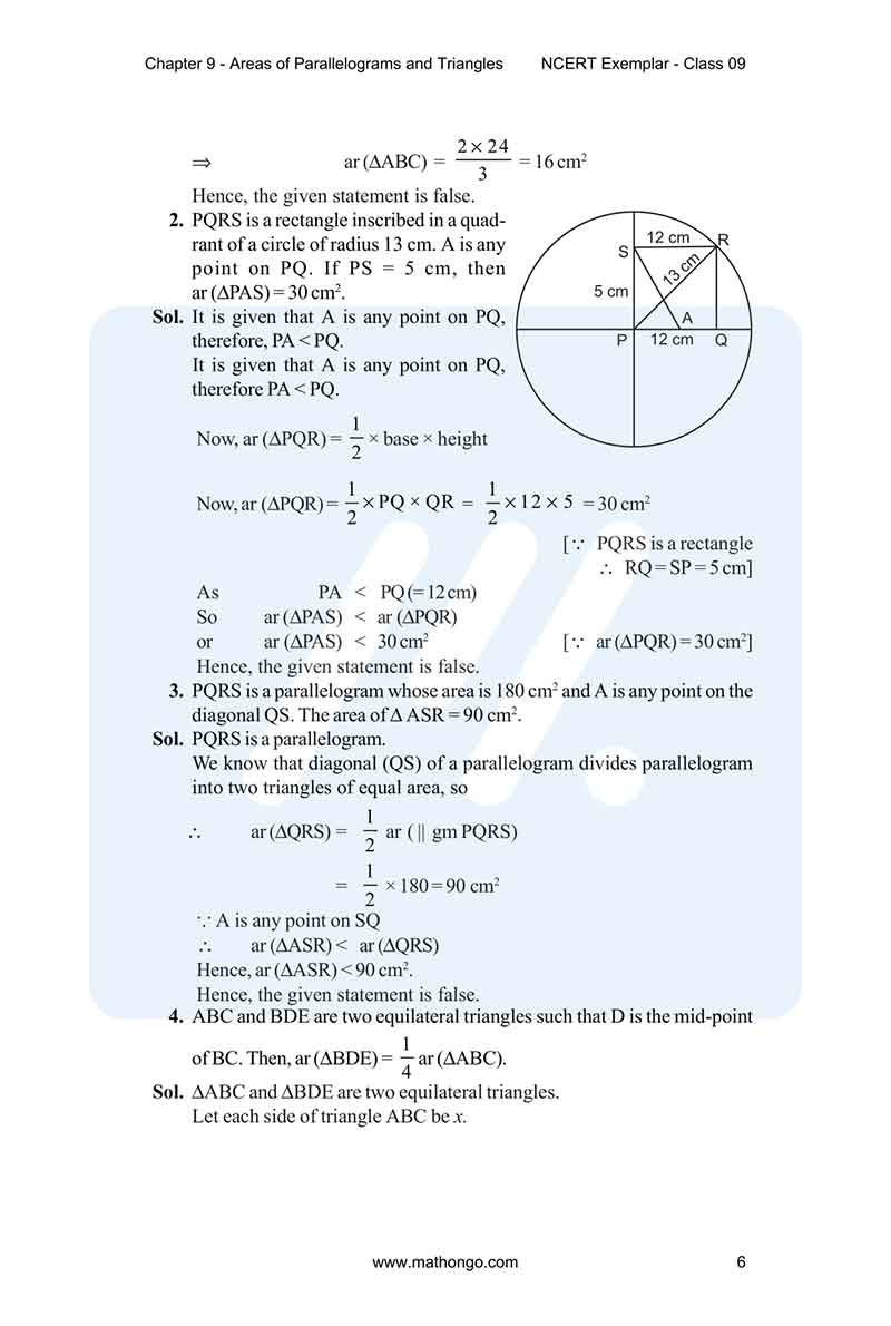 NCERT Exemplar for Class 9 Maths Chapter 9 – MathonGo
