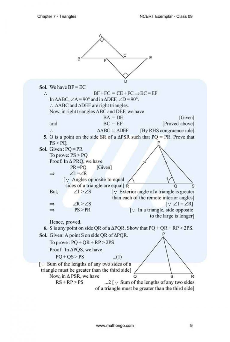 NCERT Exemplar for Class 9 Maths Chapter 7 – MathonGo