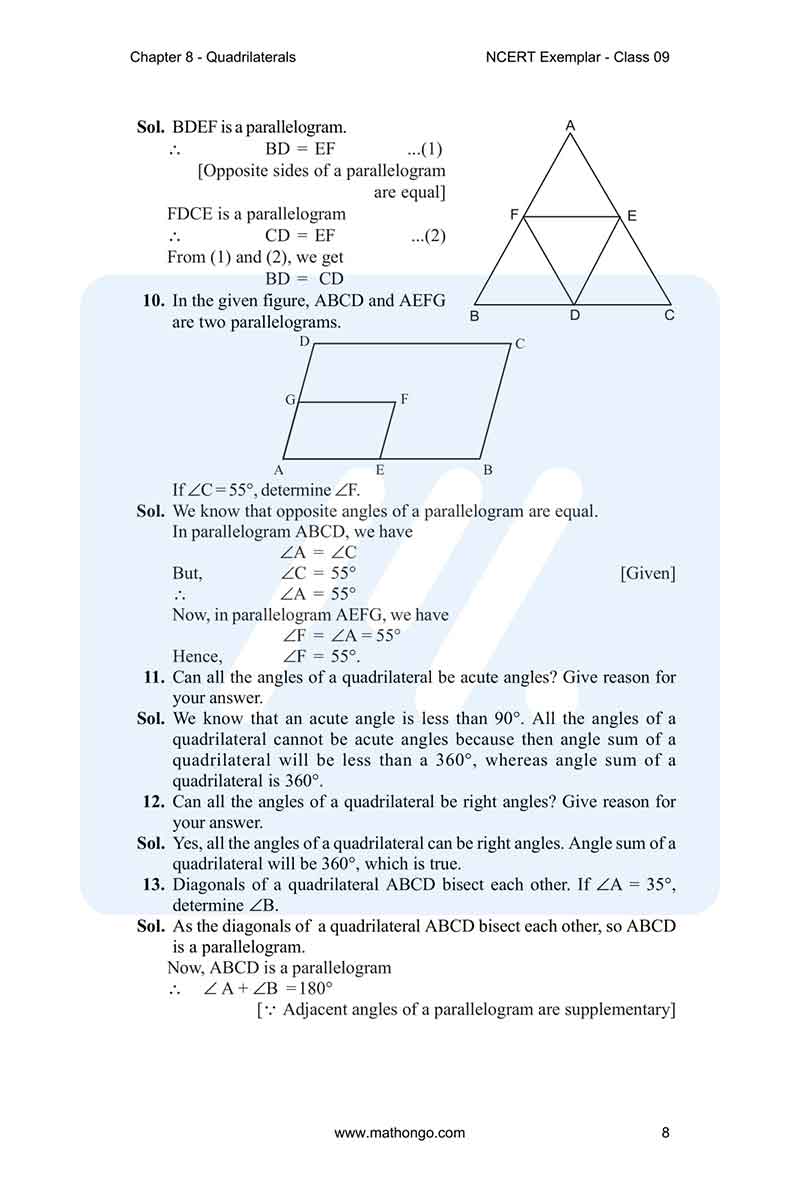 NCERT Exemplar for Class 9 Maths Chapter 8 – MathonGo
