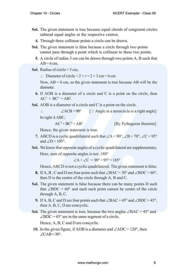 NCERT Exemplar for Class 9 Maths Chapter 10 – MathonGo