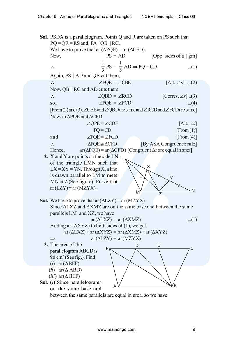 NCERT Exemplar for Class 9 Maths Chapter 9 – MathonGo