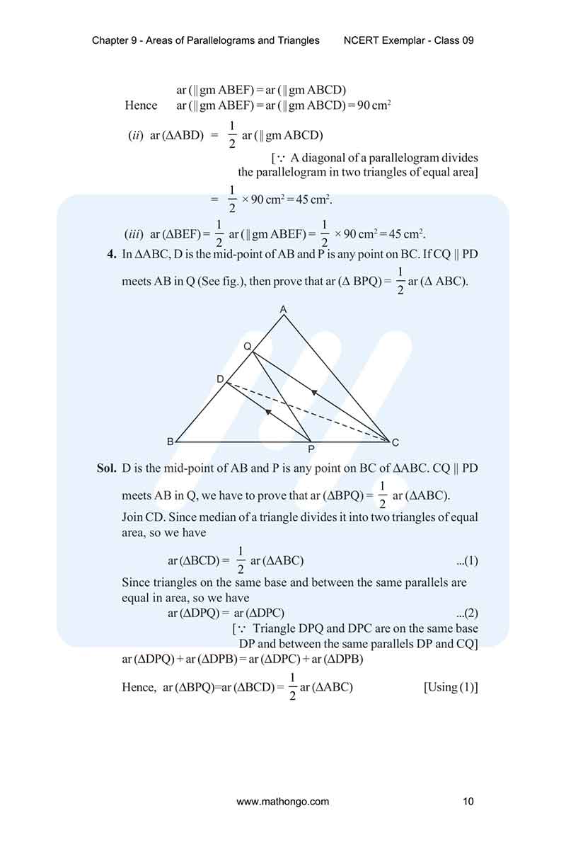 NCERT Exemplar for Class 9 Maths Chapter 9 – MathonGo