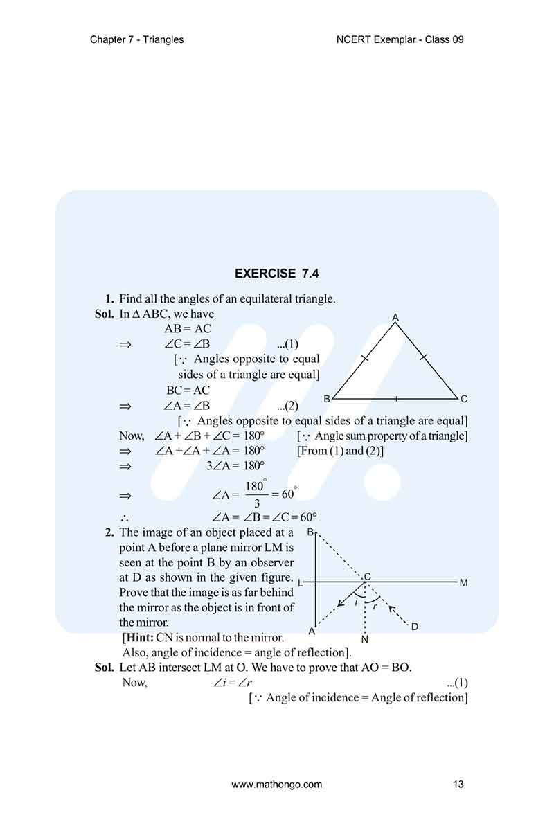 NCERT Exemplar for Class 9 Maths Chapter 7 – MathonGo