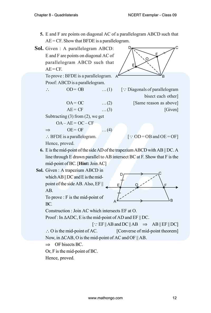 NCERT Exemplar for Class 9 Maths Chapter 8 – MathonGo