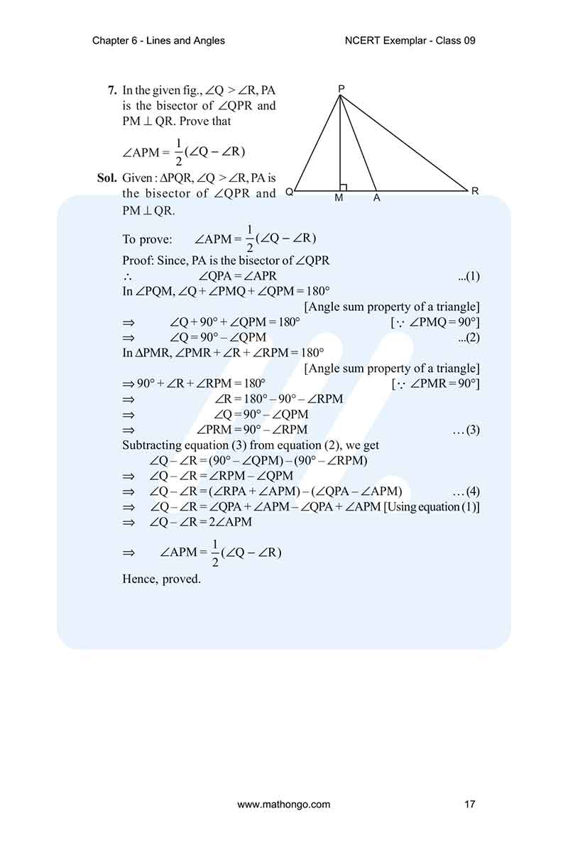 NCERT Exemplar for Class 9 Maths Chapter 6 – MathonGo