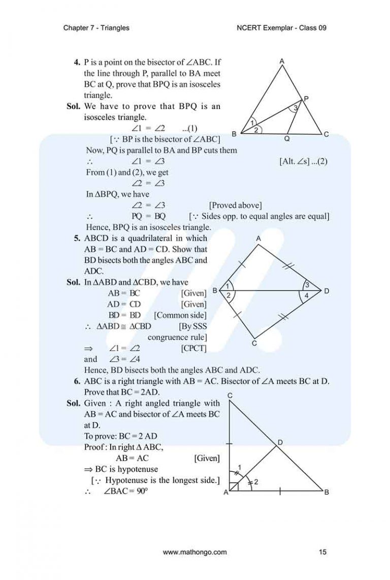 NCERT Exemplar for Class 9 Maths Chapter 7 – MathonGo