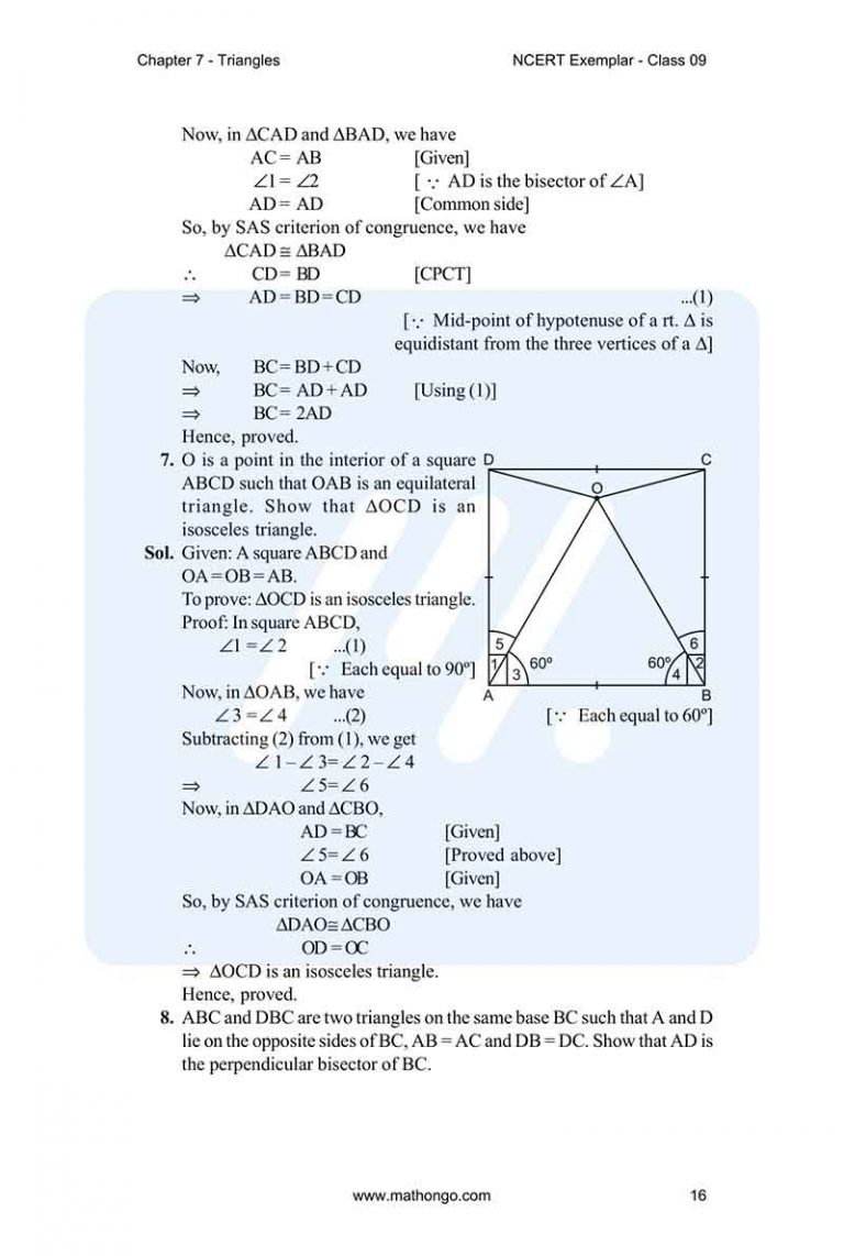 NCERT Exemplar for Class 9 Maths Chapter 7 – MathonGo