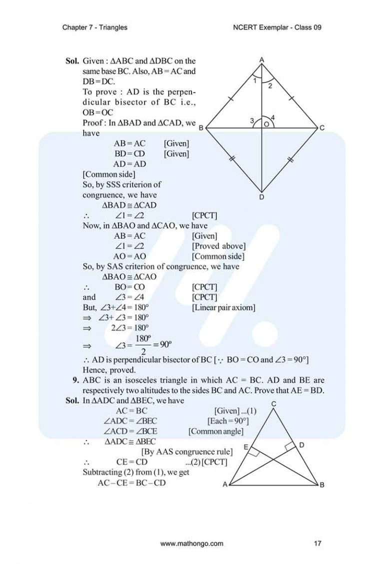 NCERT Exemplar for Class 9 Maths Chapter 7 – MathonGo