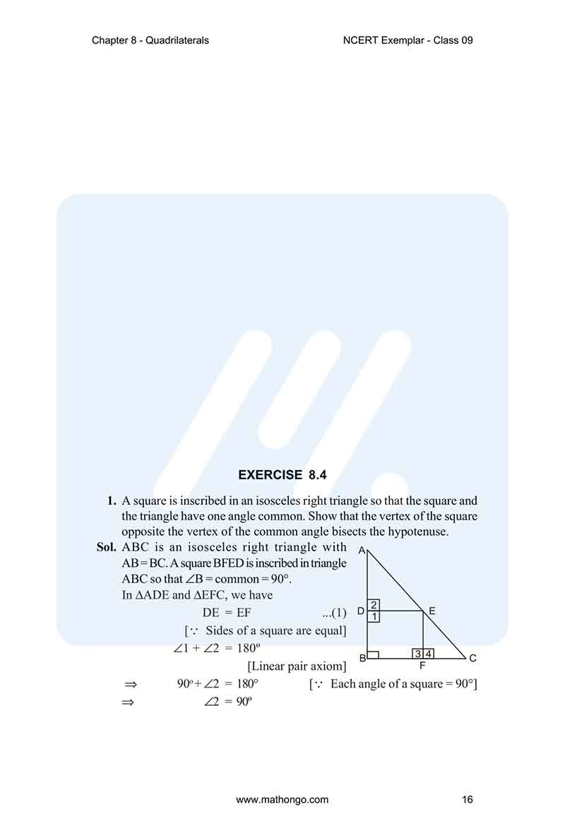 NCERT Exemplar for Class 9 Maths Chapter 8 – MathonGo