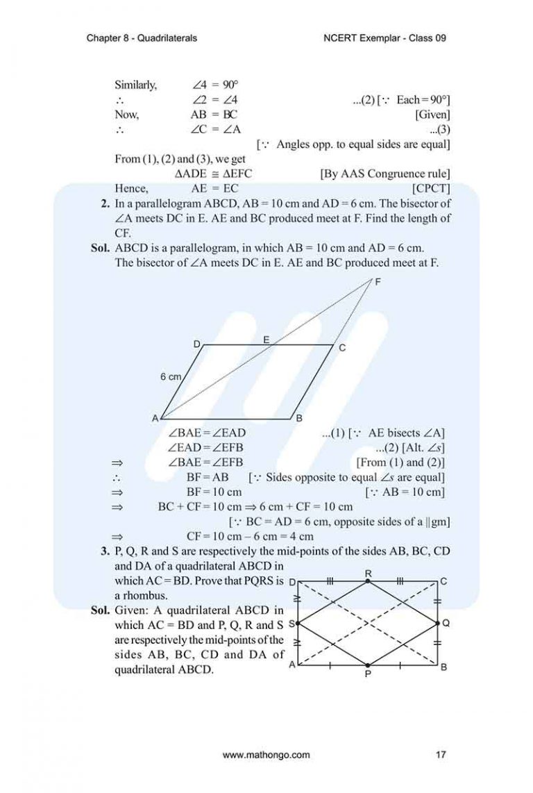 NCERT Exemplar for Class 9 Maths Chapter 8 – MathonGo