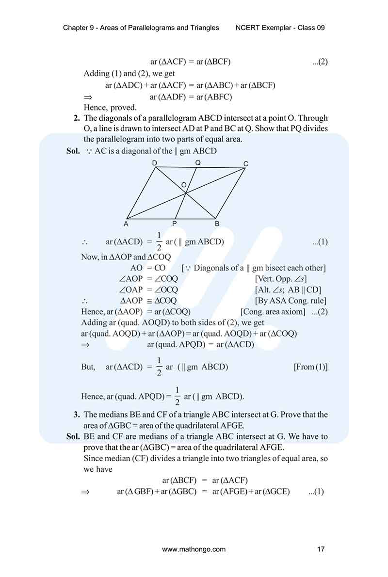 NCERT Exemplar for Class 9 Maths Chapter 9 – MathonGo