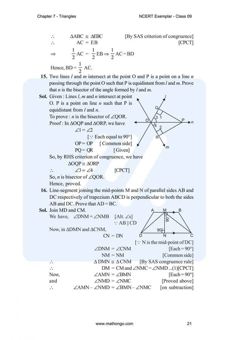 NCERT Exemplar for Class 9 Maths Chapter 7 – MathonGo