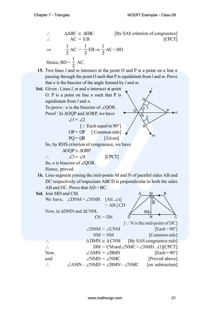 NCERT Exemplar for Class 9 Maths Chapter 7 – MathonGo