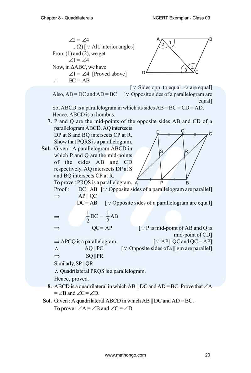 NCERT Exemplar for Class 9 Maths Chapter 8 – MathonGo