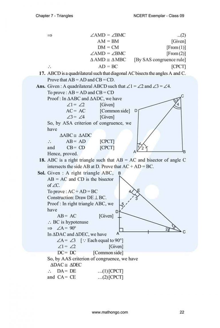 NCERT Exemplar for Class 9 Maths Chapter 7 – MathonGo