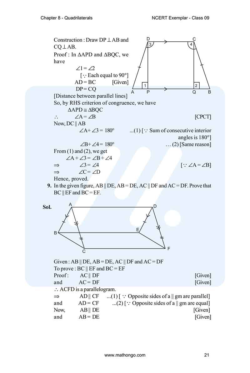 NCERT Exemplar for Class 9 Maths Chapter 8 – MathonGo