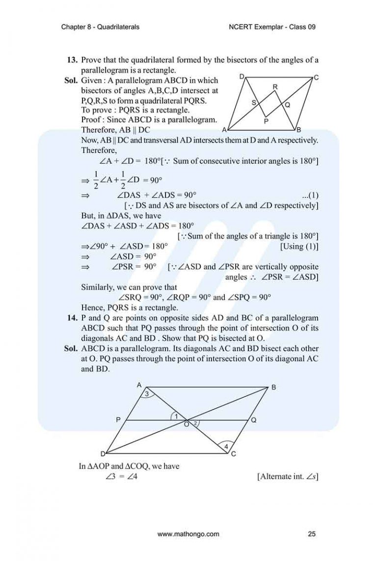 NCERT Exemplar for Class 9 Maths Chapter 8 – MathonGo