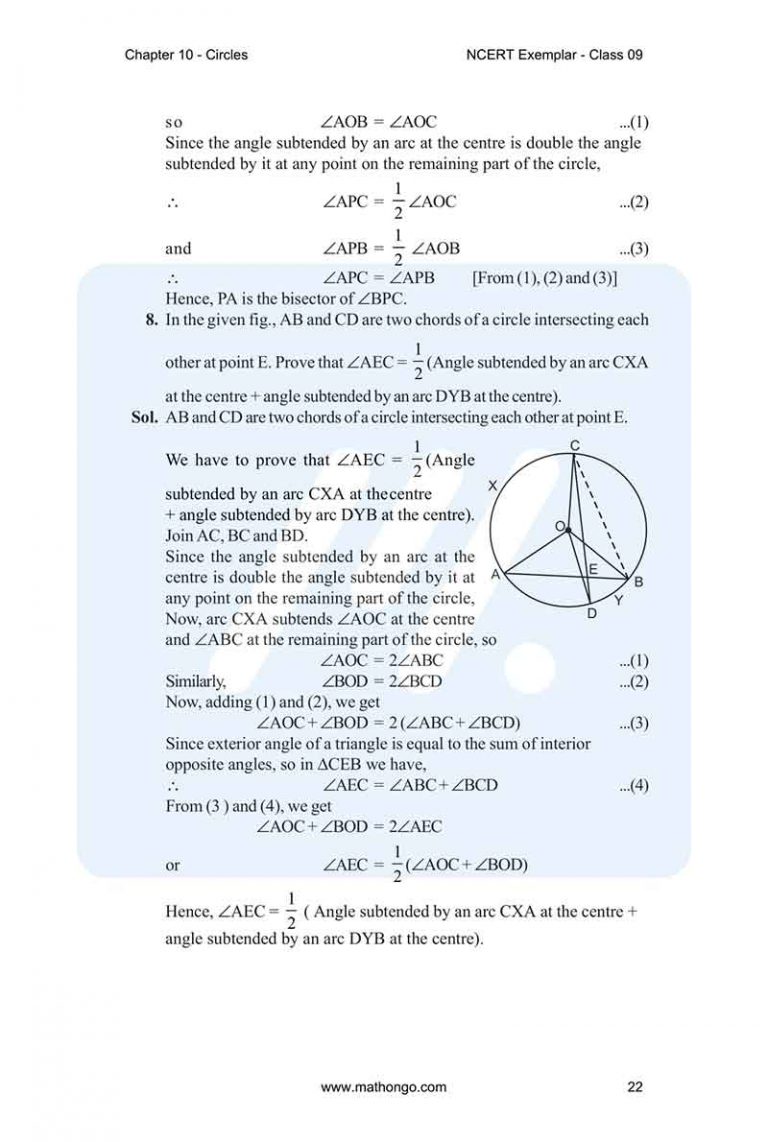 NCERT Exemplar for Class 9 Maths Chapter 10 – MathonGo