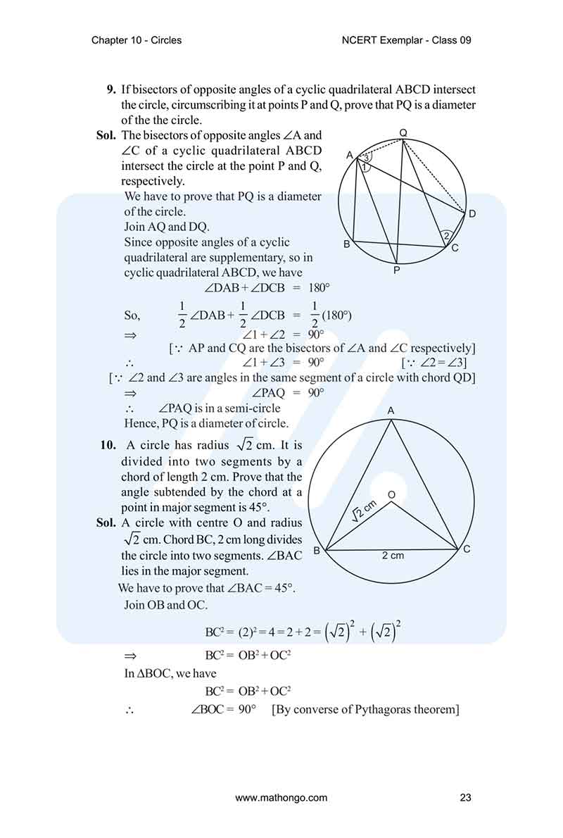 NCERT Exemplar for Class 9 Maths Chapter 10 – MathonGo