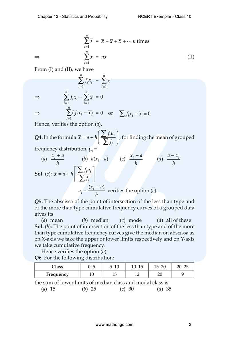 NCERT Exemplar For Class 10 Maths Chapter 13 MathonGo