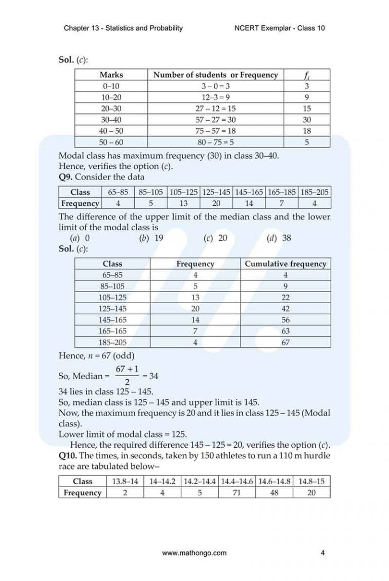 NCERT Exemplar for Class 10 Maths Chapter 13 – MathonGo