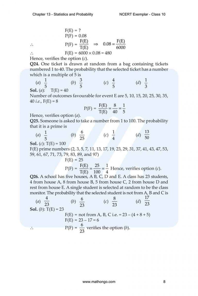 NCERT Exemplar for Class 10 Maths Chapter 13 – MathonGo