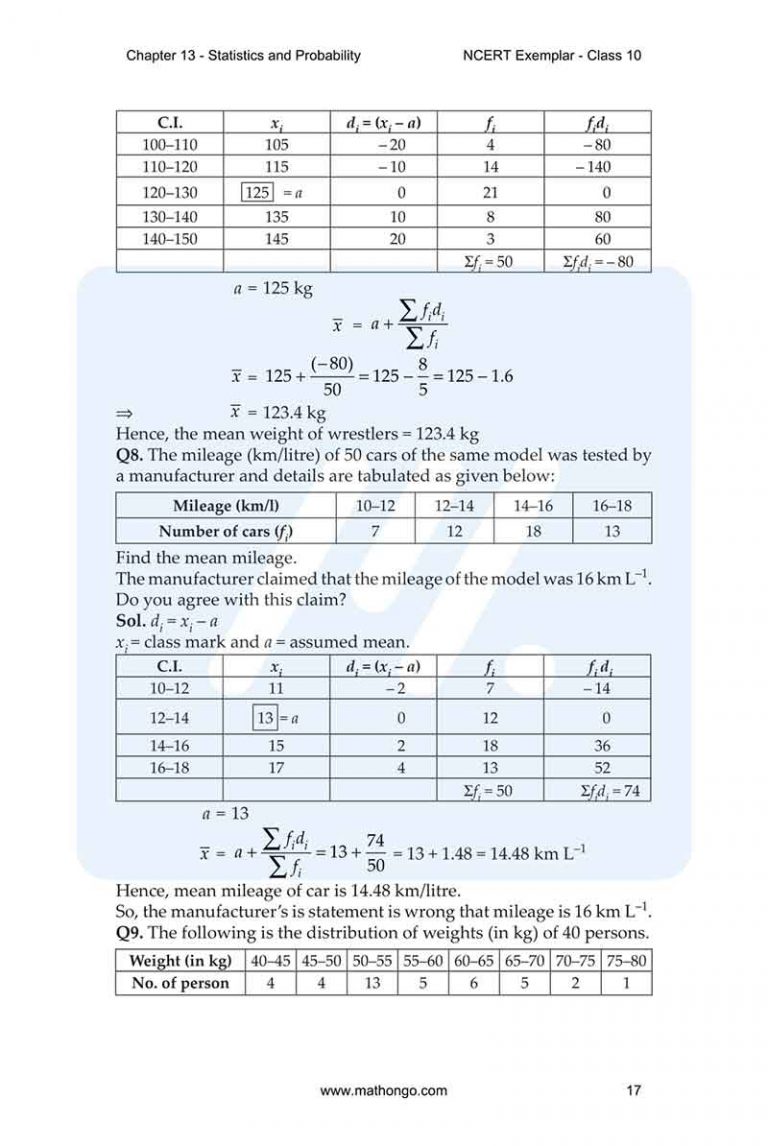 NCERT Exemplar for Class 10 Maths Chapter 13 – MathonGo