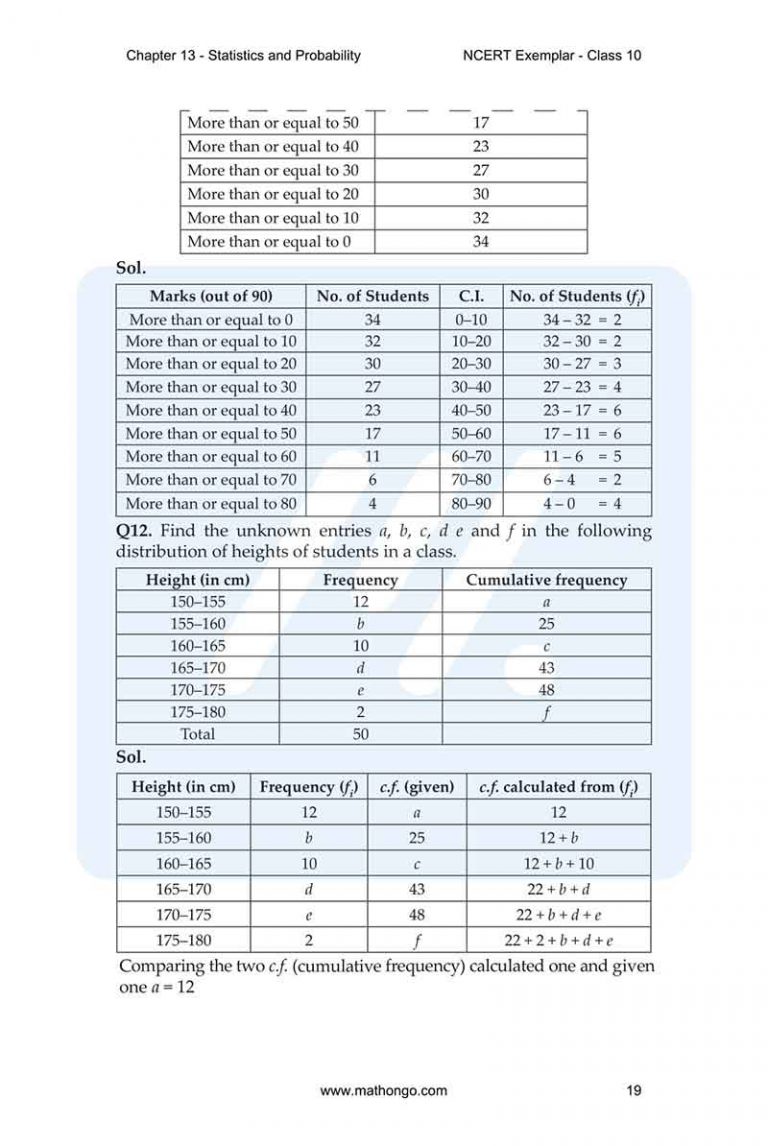 NCERT Exemplar for Class 10 Maths Chapter 13 – MathonGo