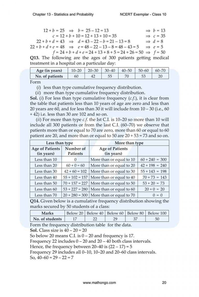 NCERT Exemplar for Class 10 Maths Chapter 13 – MathonGo