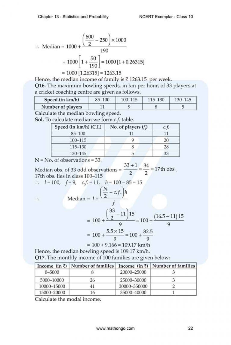 NCERT Exemplar for Class 10 Maths Chapter 13 – MathonGo