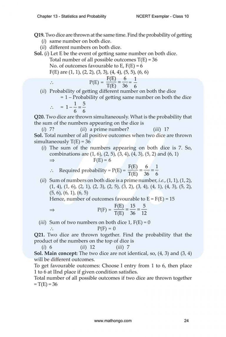 NCERT Exemplar for Class 10 Maths Chapter 13 – MathonGo
