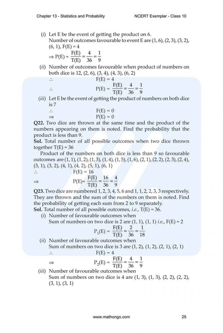 NCERT Exemplar for Class 10 Maths Chapter 13 – MathonGo