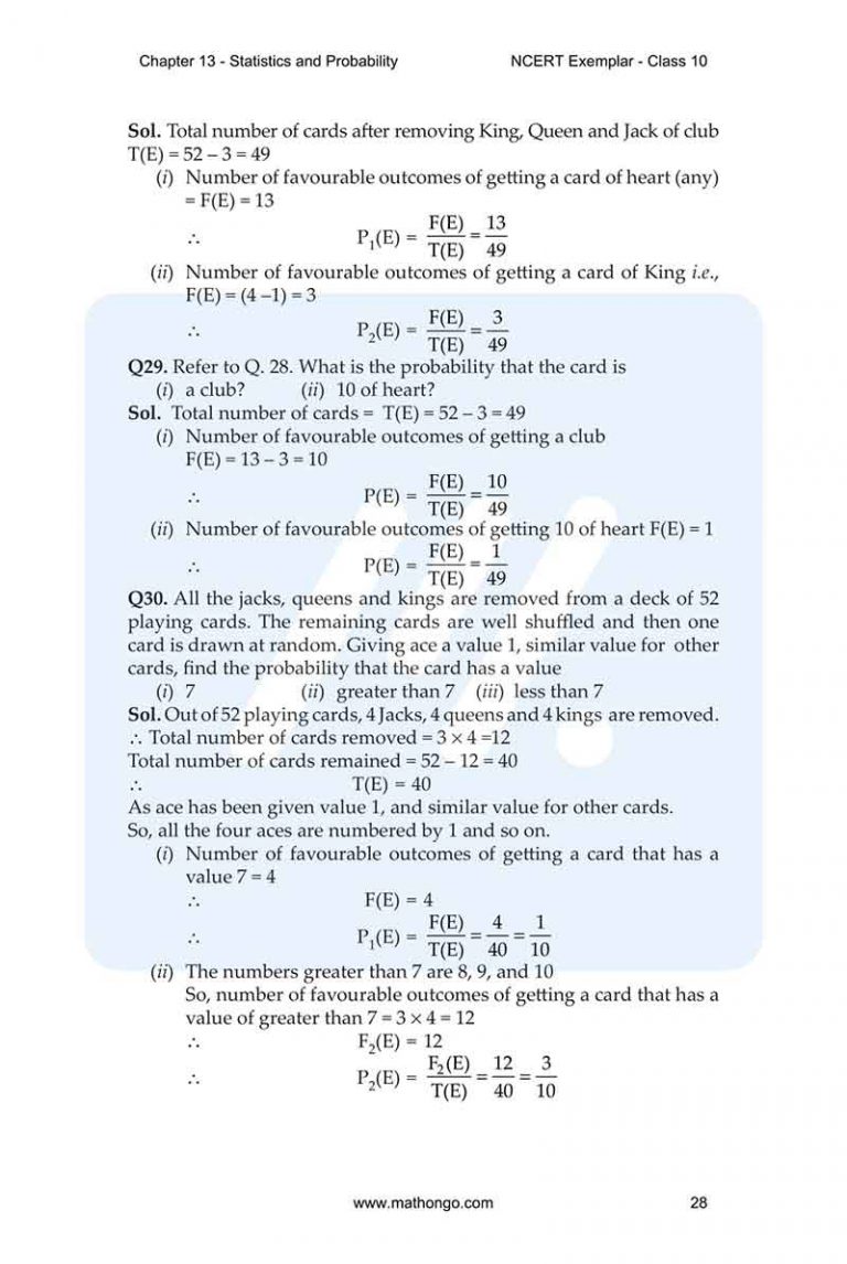NCERT Exemplar for Class 10 Maths Chapter 13 – MathonGo