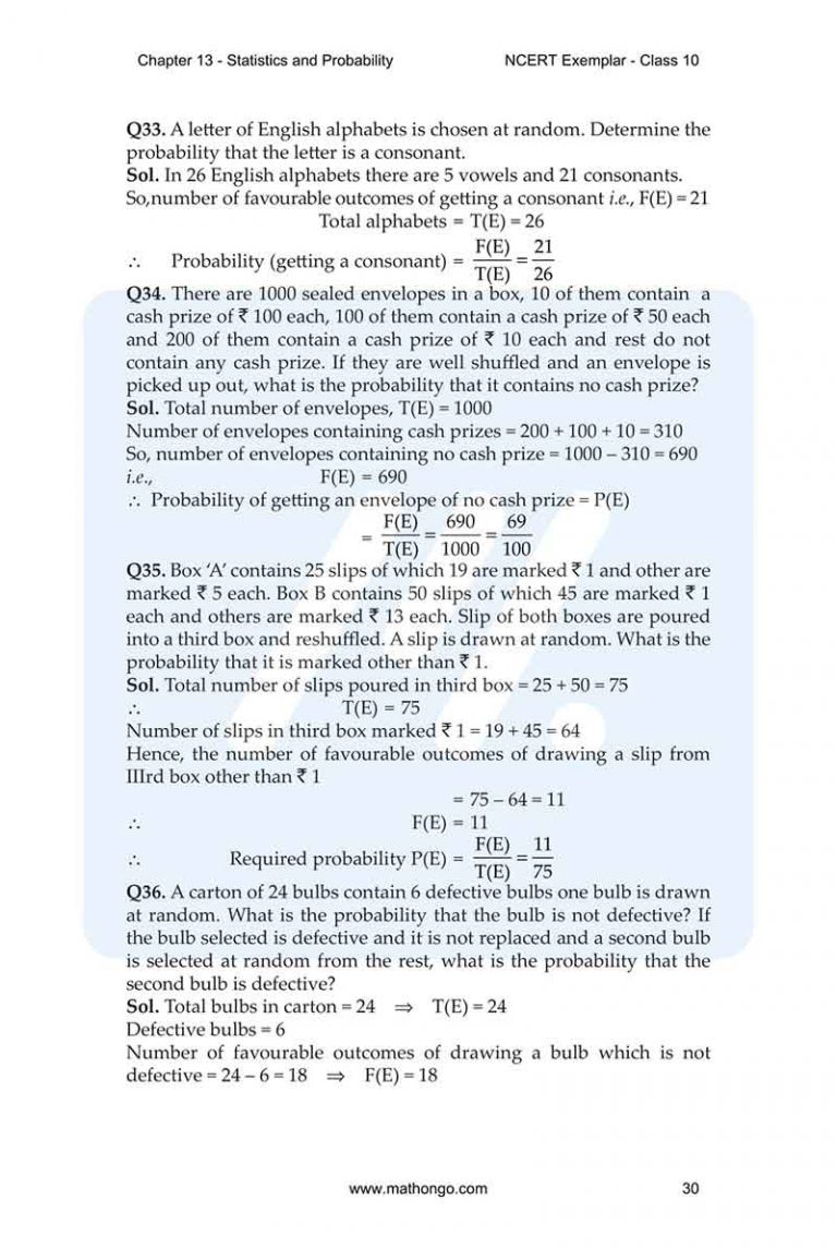 NCERT Exemplar for Class 10 Maths Chapter 13 – MathonGo