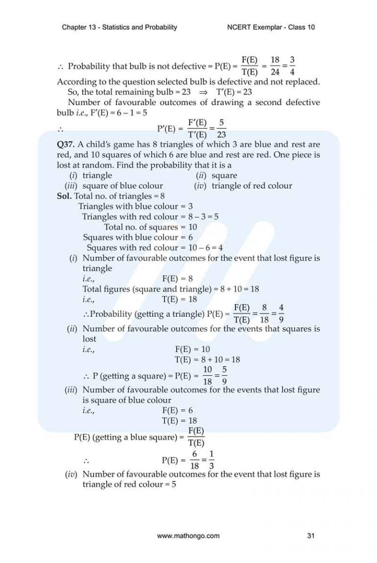 NCERT Exemplar for Class 10 Maths Chapter 13 – MathonGo