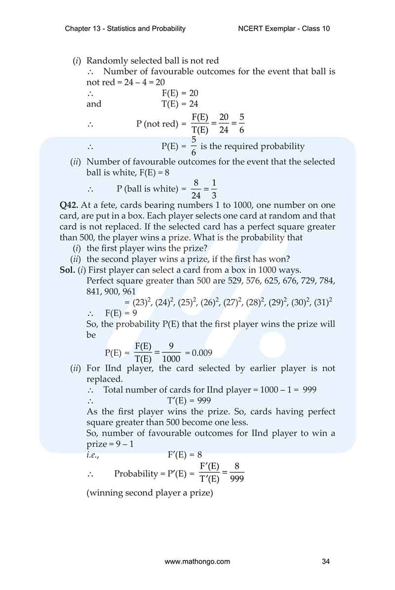 NCERT Exemplar for Class 10 Maths Chapter 13 – MathonGo