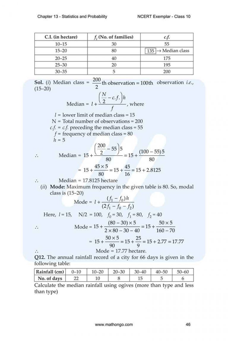 NCERT Exemplar for Class 10 Maths Chapter 13 – MathonGo