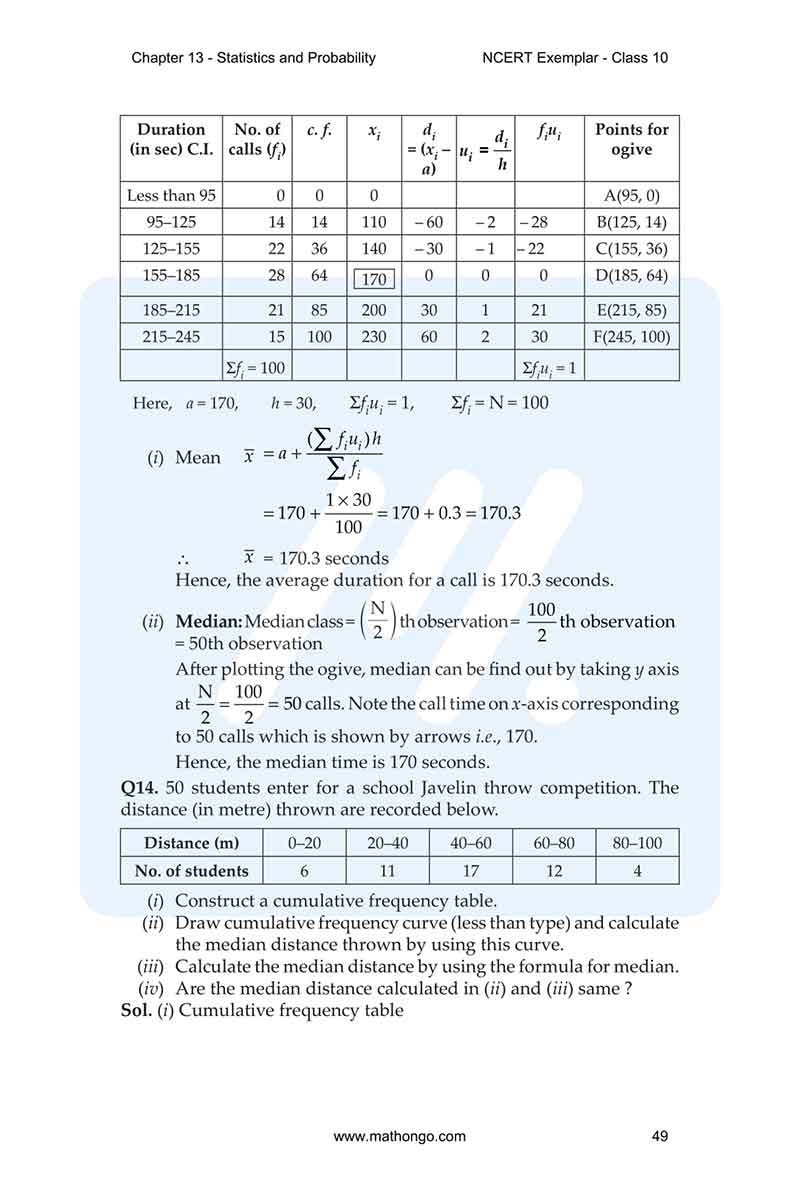 NCERT Exemplar for Class 10 Maths Chapter 13 – MathonGo