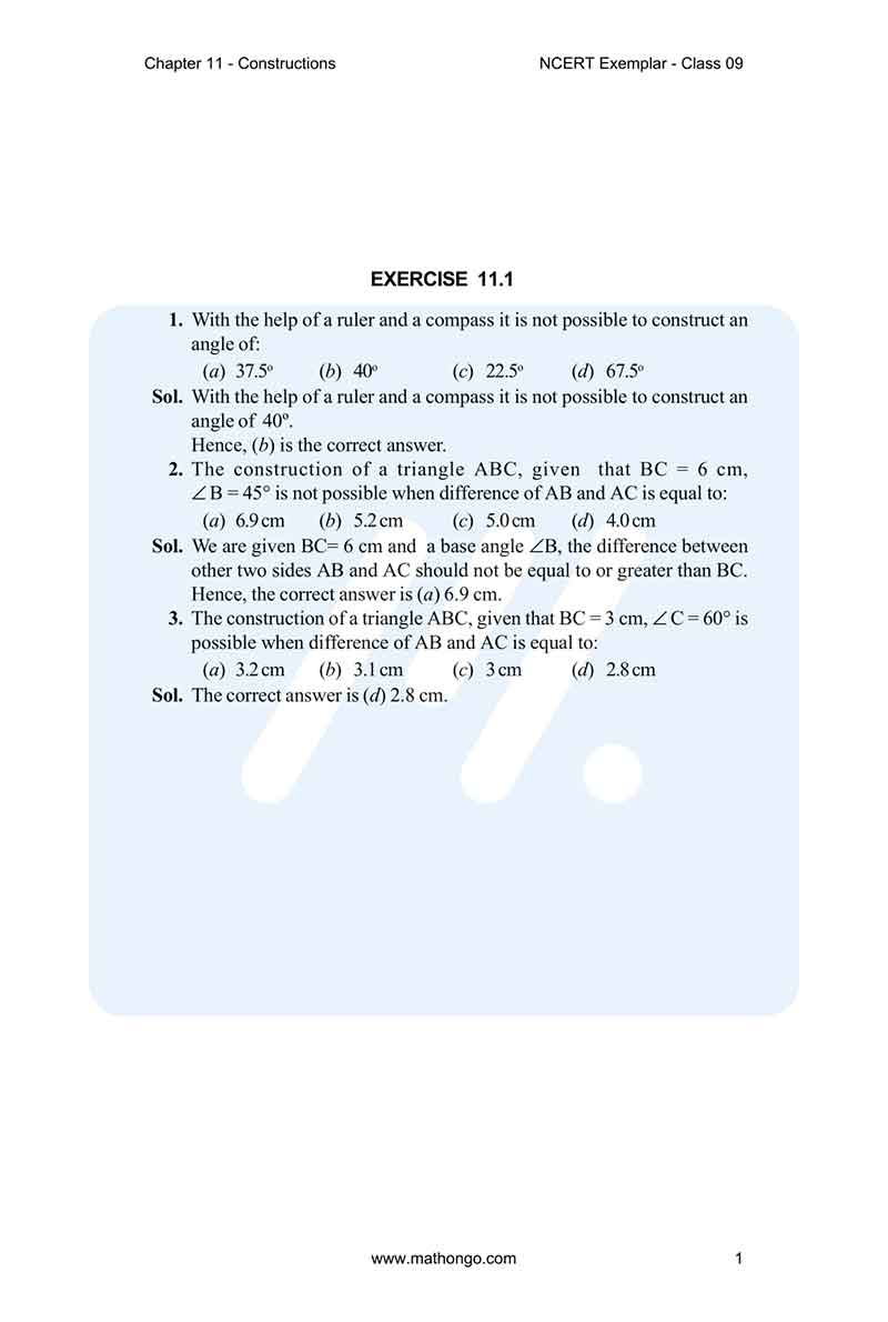 NCERT Exemplar for Class 9 Maths Chapter 11 – MathonGo