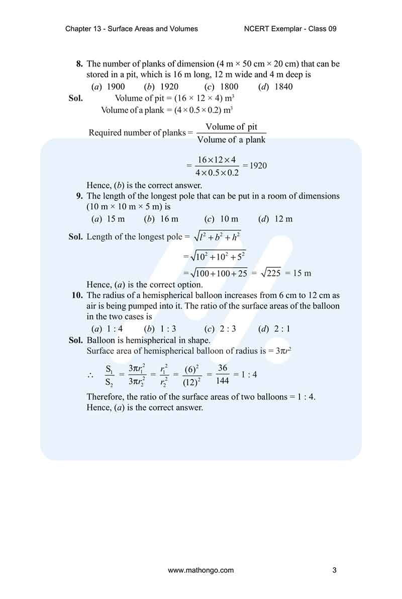 NCERT Exemplar for Class 9 Maths Chapter 13 – MathonGo